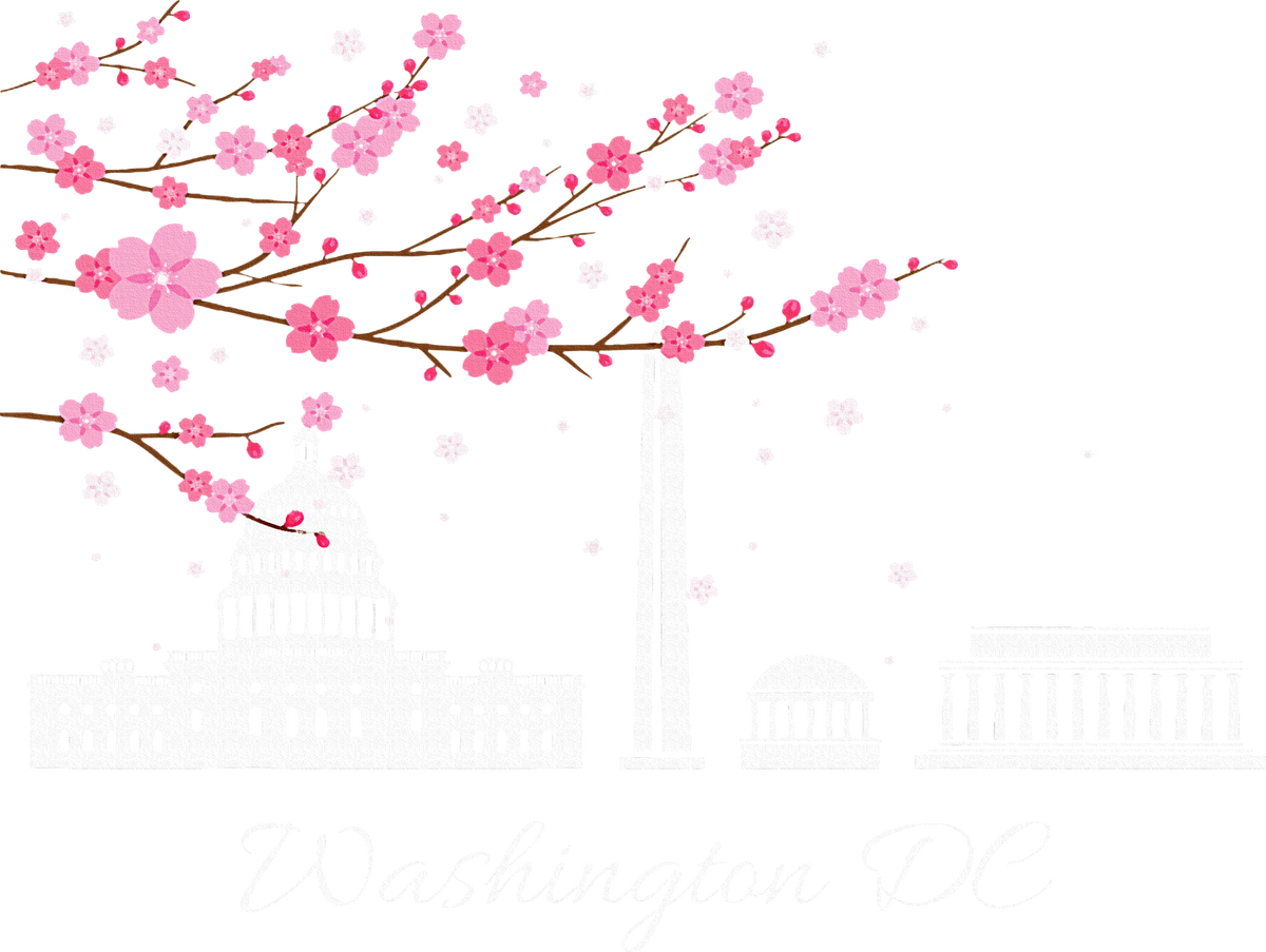 Washington Dc Cherry Blossoms Monuments Memorial T-Shirt